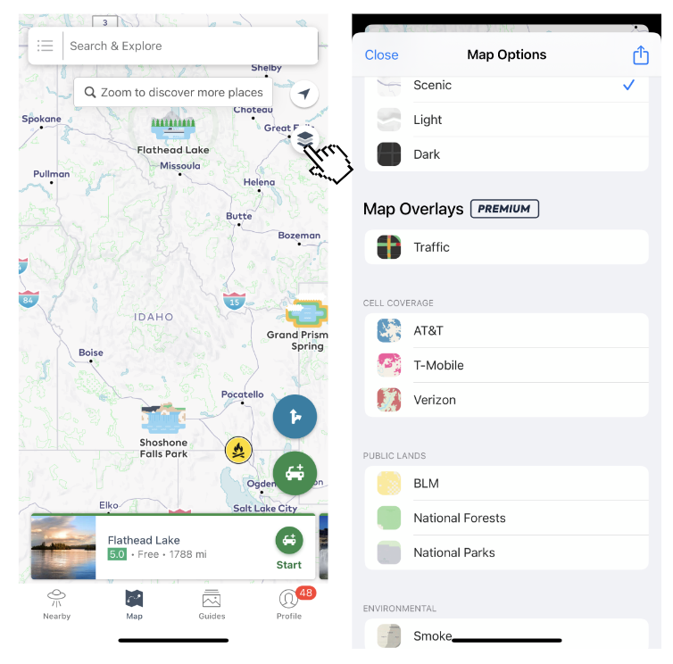Map Styles & Layers – Roadtrippers Support