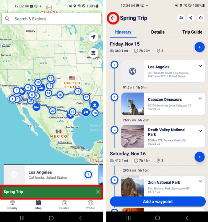 Planning a Trip in Our Mobile App – Roadtrippers Support
