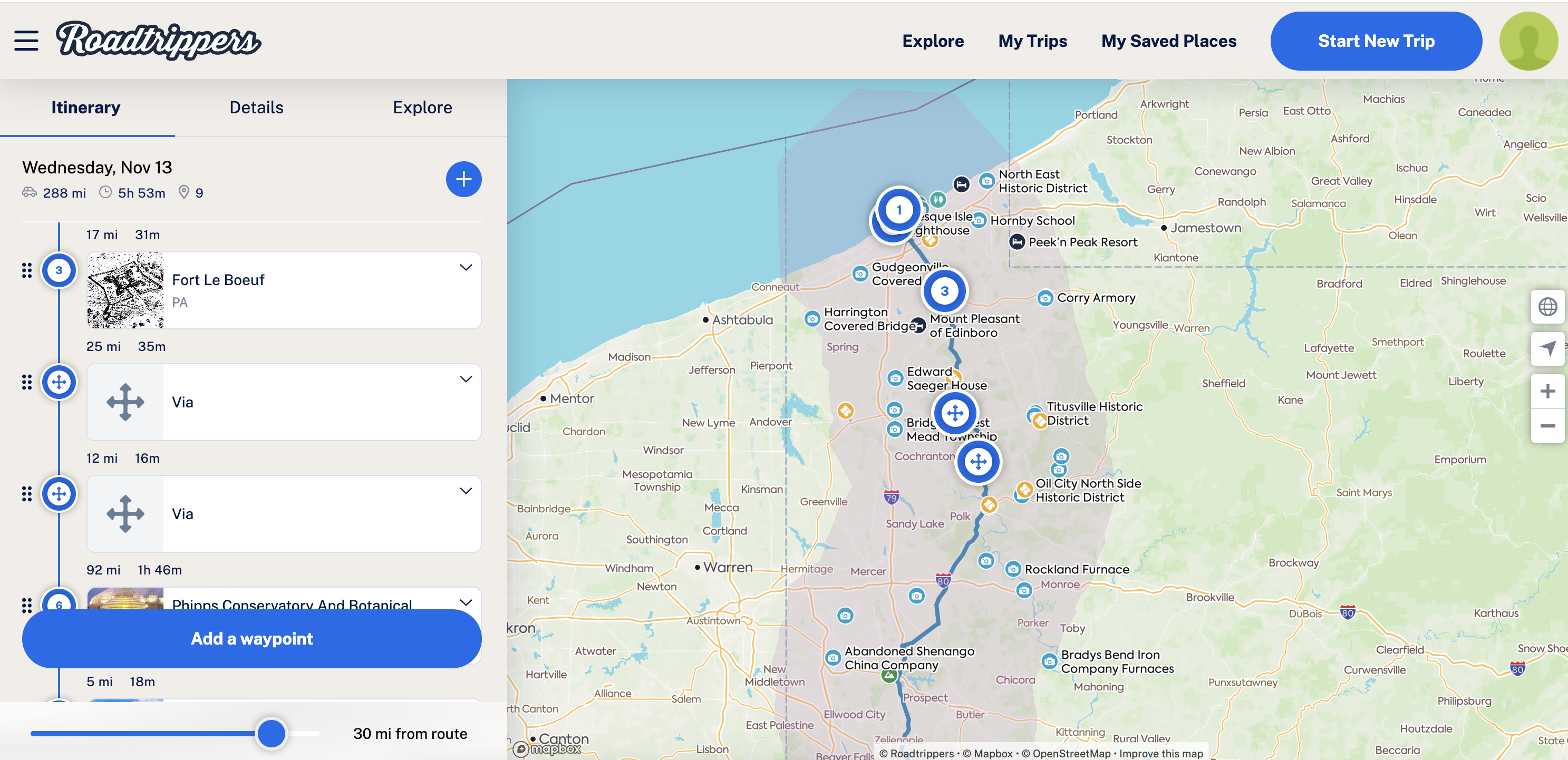 Use Via Waypoints – Roadtrippers Support
