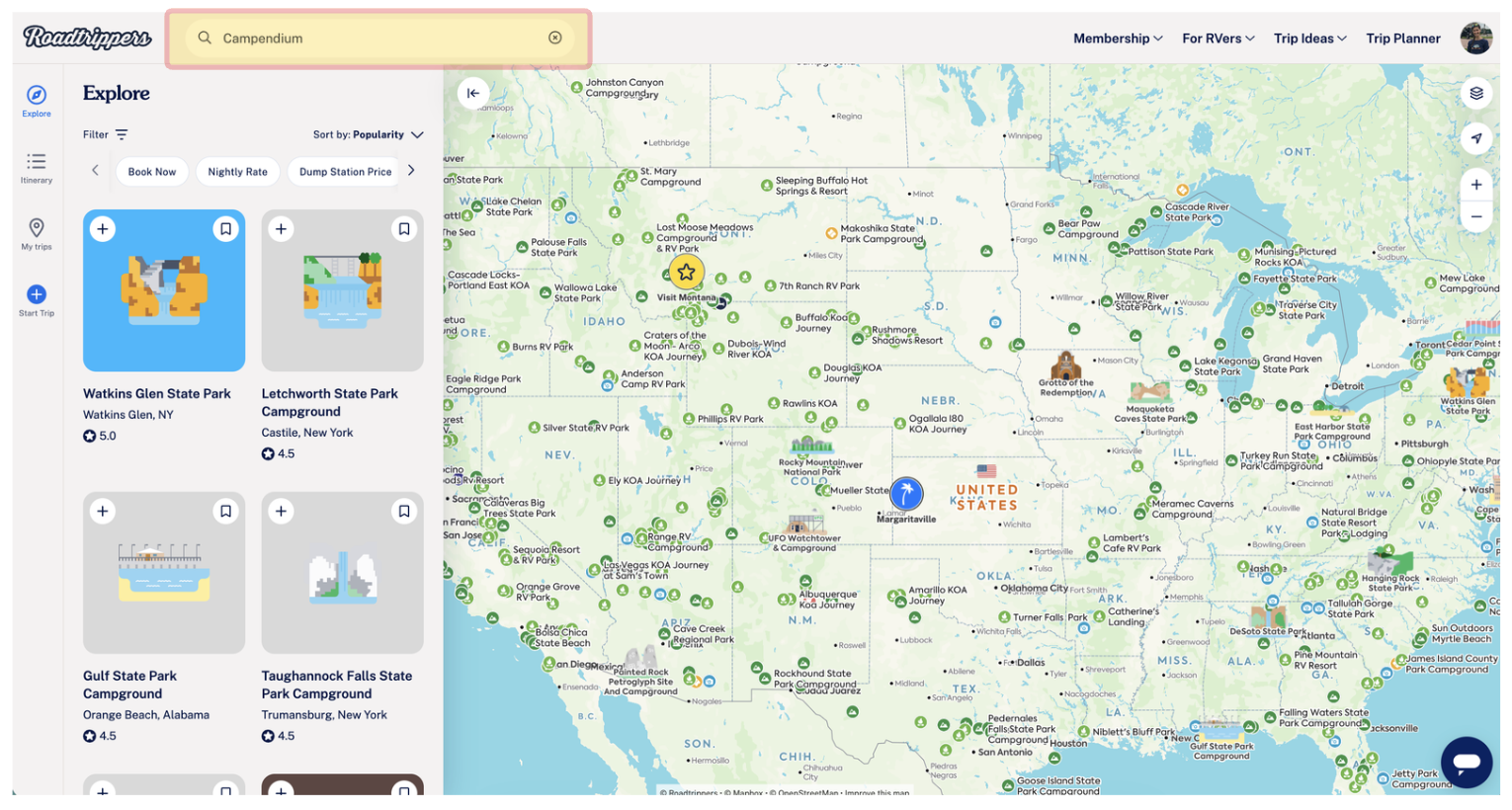 Find campgrounds, RV parks, dispersed camping on Roadtrippers ...